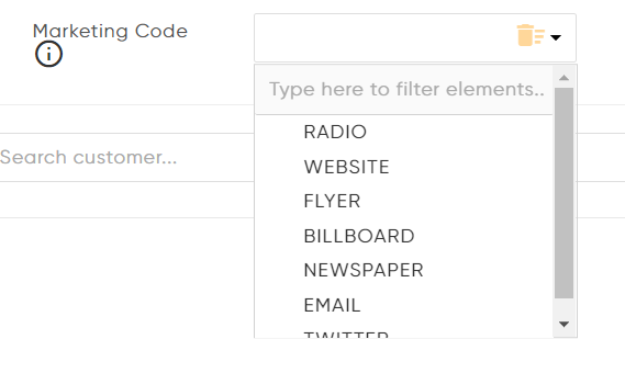 Marketing Codes – TicketSearch
