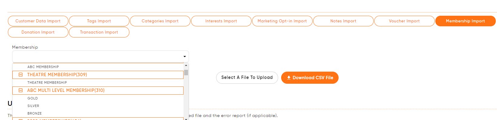 Membership import – TicketSearch