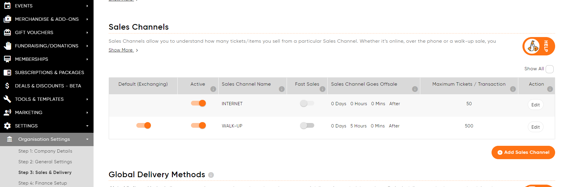 Sales Channels – TicketSearch